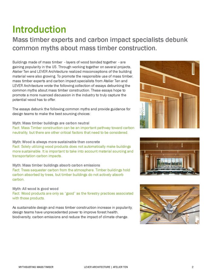 LEVER » Innovation » Mythbusting Mass Timber